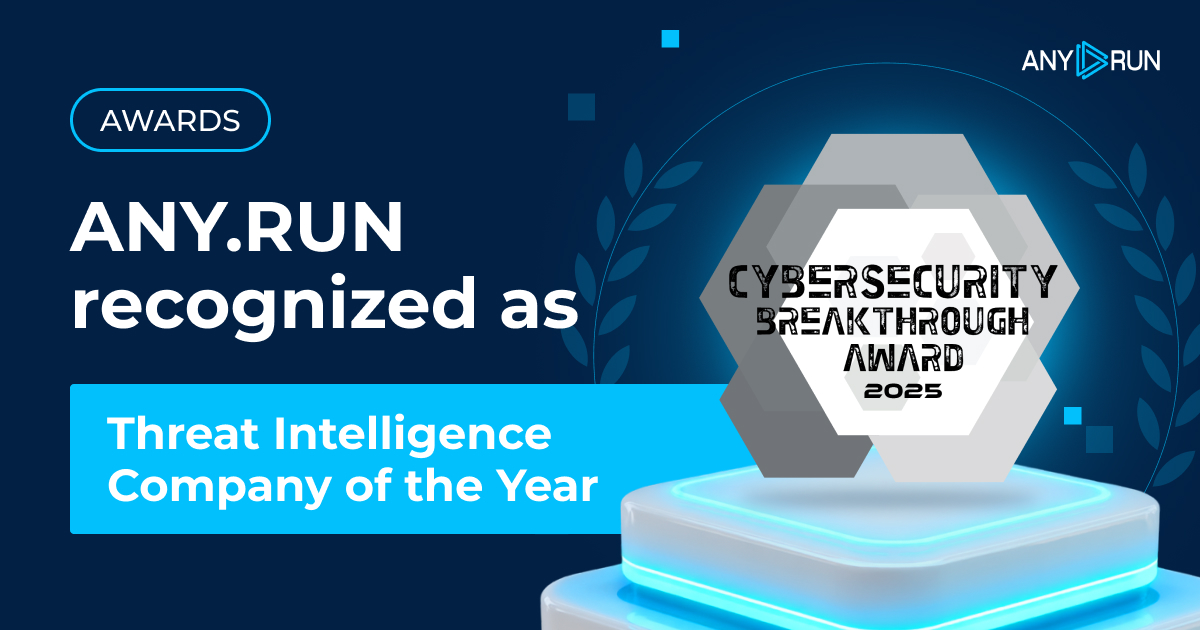 ANY.RUN: Threat Intelligence Company of the Year